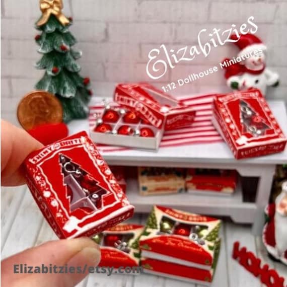 Miniature Ornaments Dollhouse Size in Red - Etsy