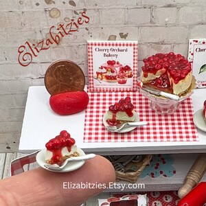 Miniature Cherry Cheesecake Dollhouse 1:12 Scale - Etsy
