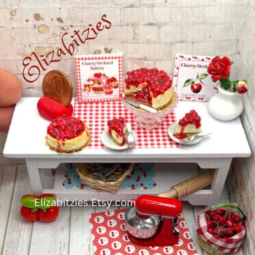 Miniature Cherry Cheesecake Dollhouse 1:12 Scale - Etsy