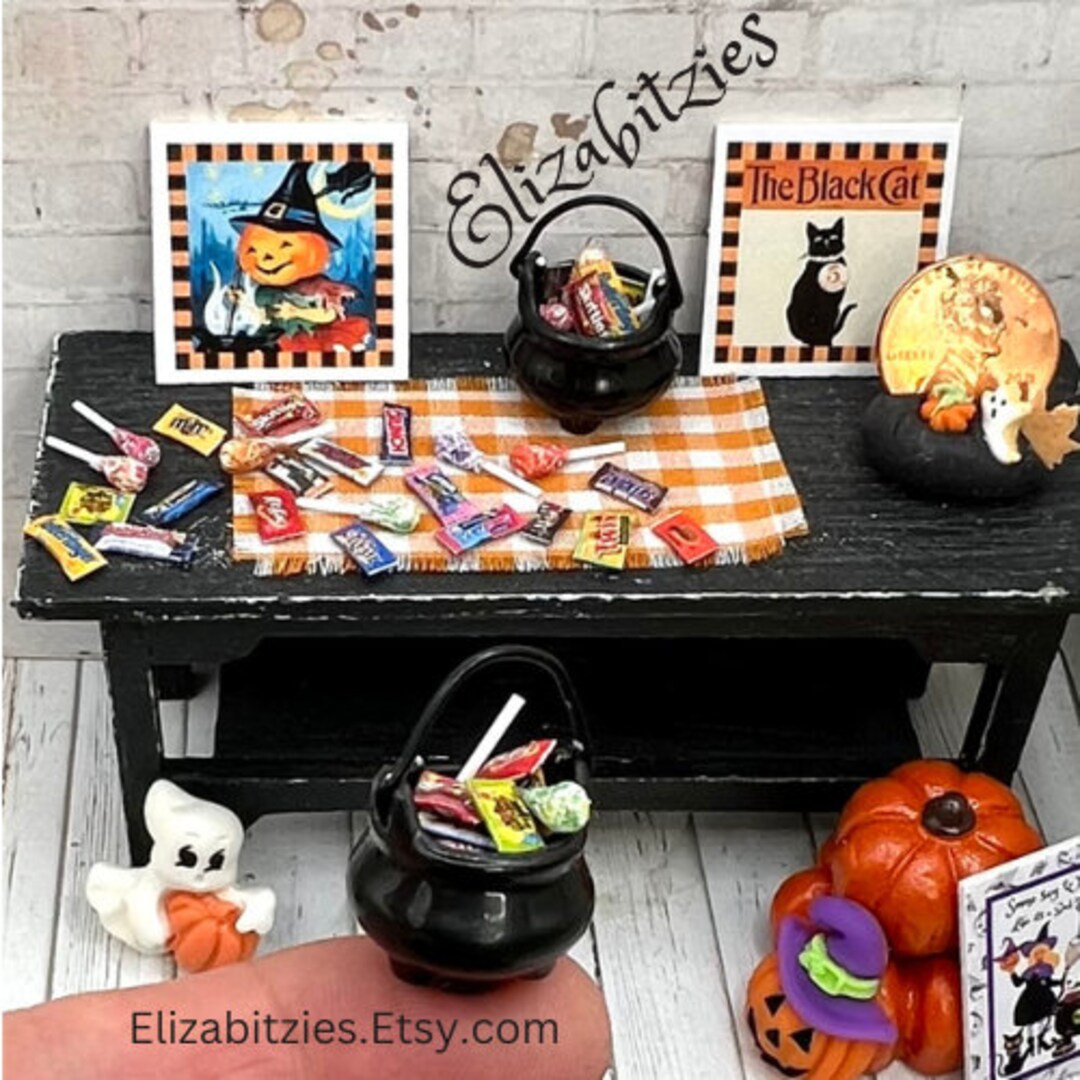 Dollhouse Trick or Treat Cauldron Candy Set 1:12 Scale - Etsy