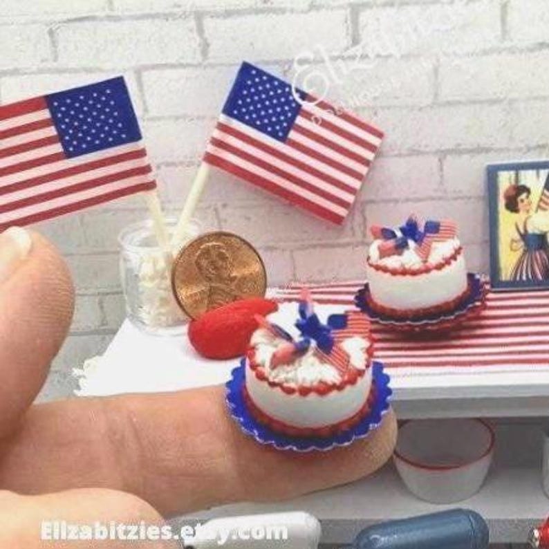 Miniature Patriotic Cake for the Summer Holidays1:12 Scale - Etsy