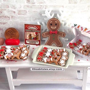 Miniature Gingerbread Christmas Dollhouse Cookies-box/tray 1:12 Scale ...