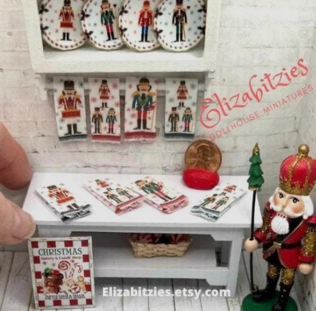 Dollhouse Miniature Nutcracker Tea Towels ( 1-set of 4) Dollhouse 1:12 Scale - Etsy