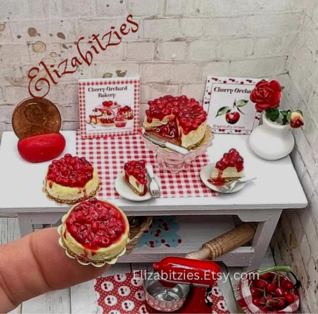 Miniature Cherry Cheesecake Dollhouse 1:12 Scale - Etsy