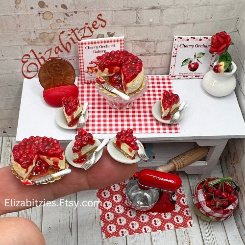 Miniature Cherry Cheesecake Dollhouse 1:12 Scale - Etsy