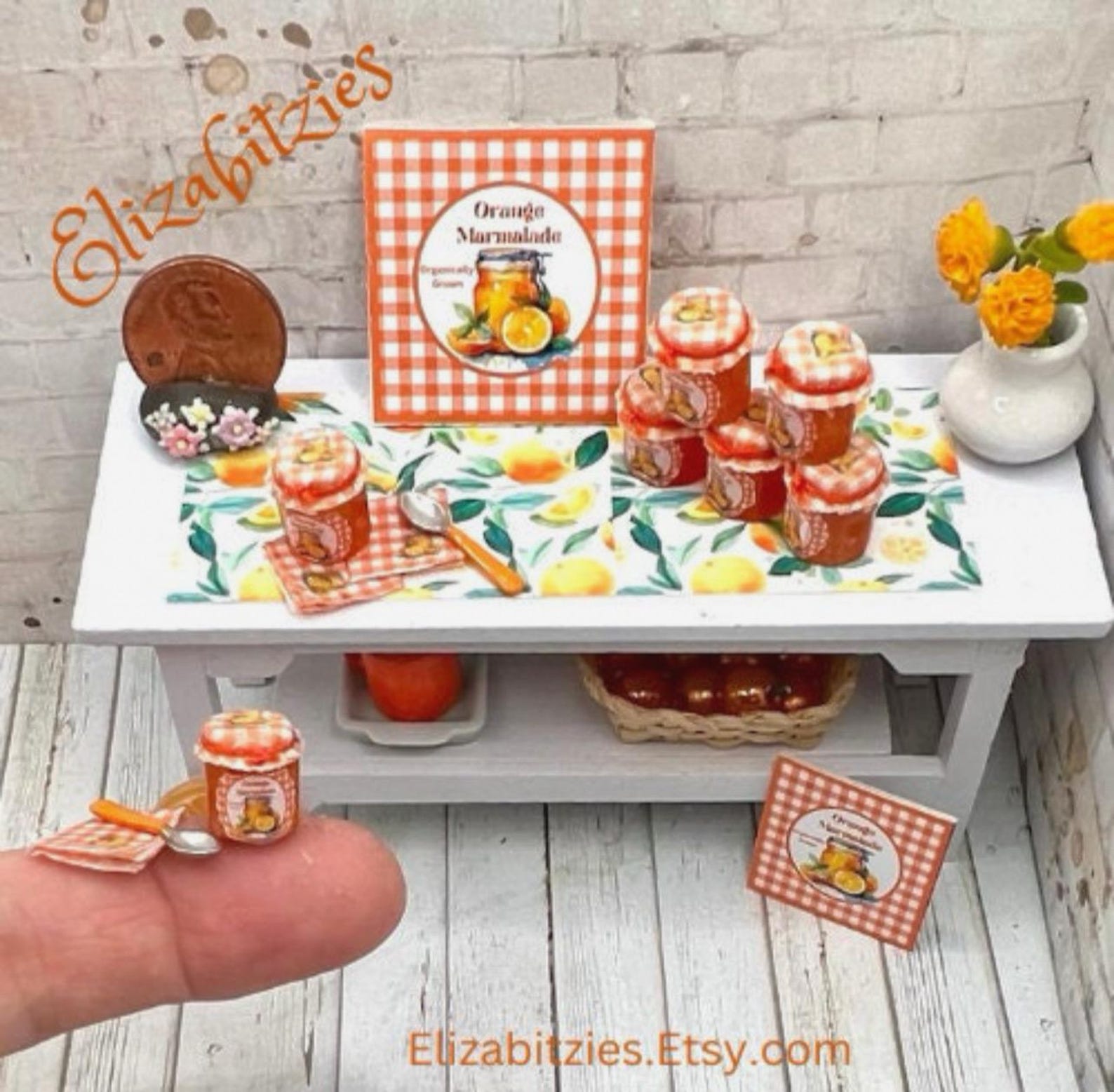 Miniature Orange Marmalade Jam Set 1:12 Scale - Etsy