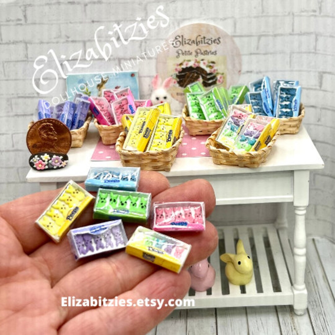 1 Box of Miniature Bunnies 5covered in Cellophane,peeps Inspired ...