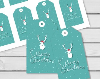 Instant Download, Christmas Gift Tags Printable Digital Instant ...