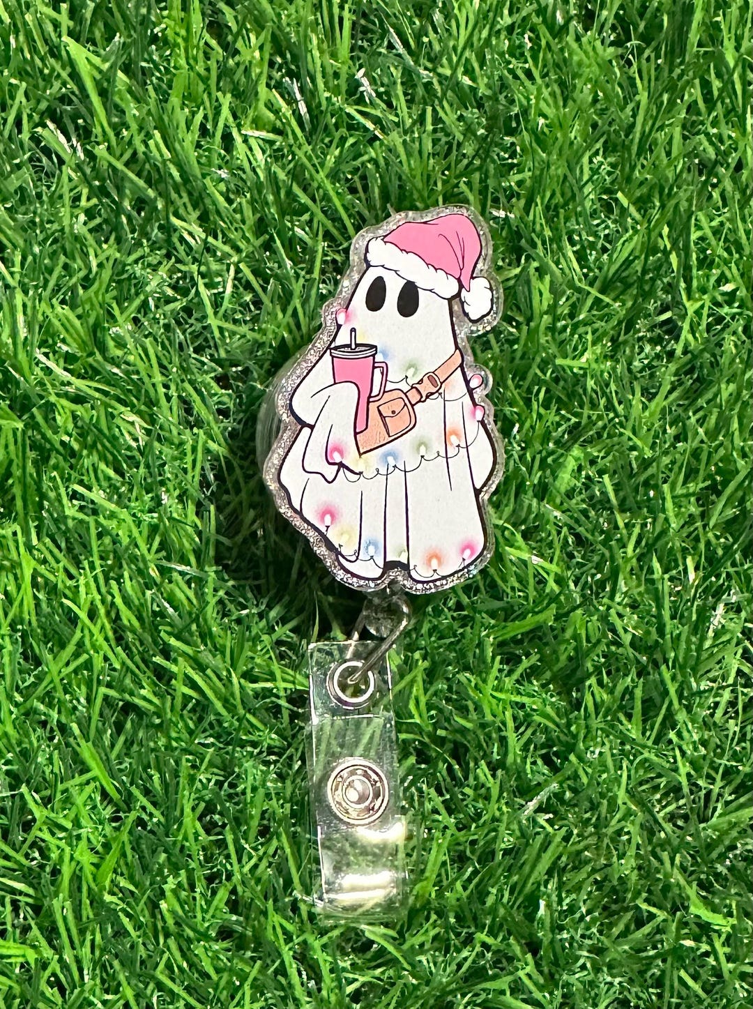 Basic Christmas Ghost Badge Reel, ID Clip, ID Holder, Retractable Badge ...