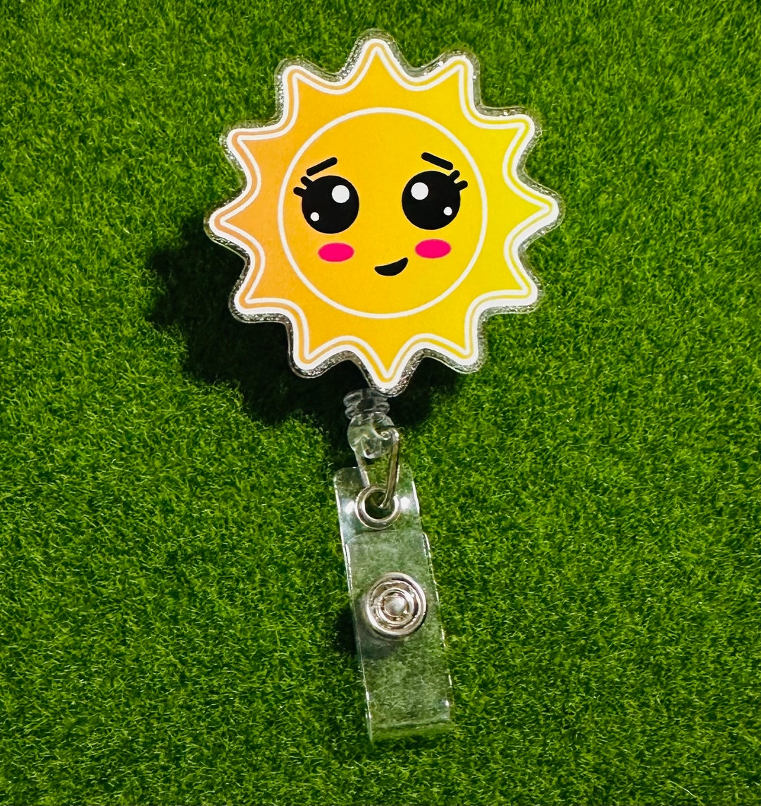 Sun Badge Reel, ID Clip, ID Holder, Retractable Badge Reel, Nurse ID ...