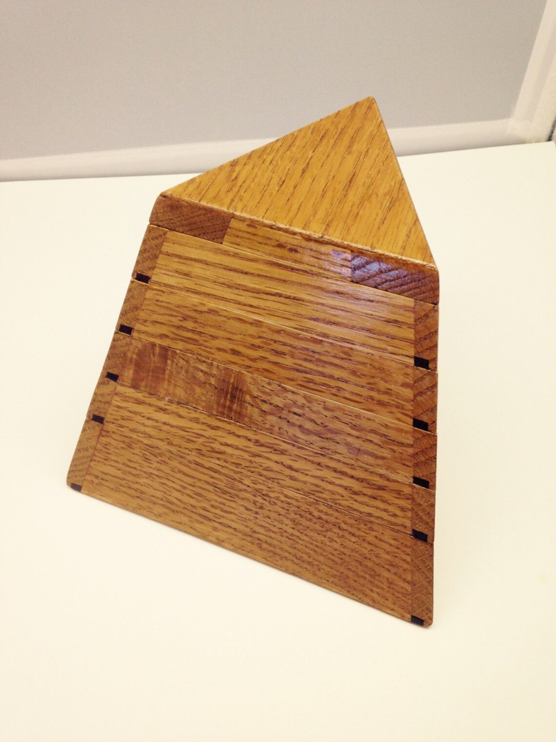 Unique Wooden Handmade Triangle Jewelry/trinket Box - Etsy