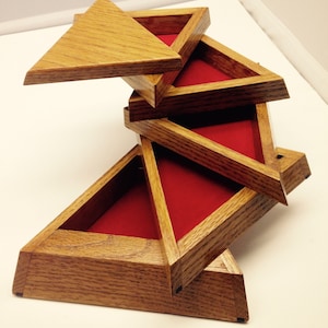 Unique Wooden Handmade Triangle Jewelry/trinket Box - Etsy