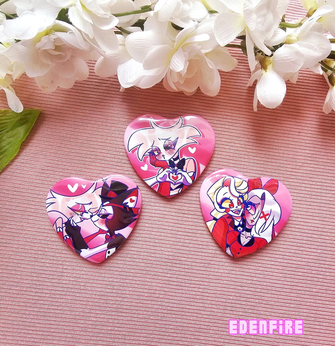 Hazbin Heart Buttons & Magnets - [ HELLAVERSE ] - Etsy