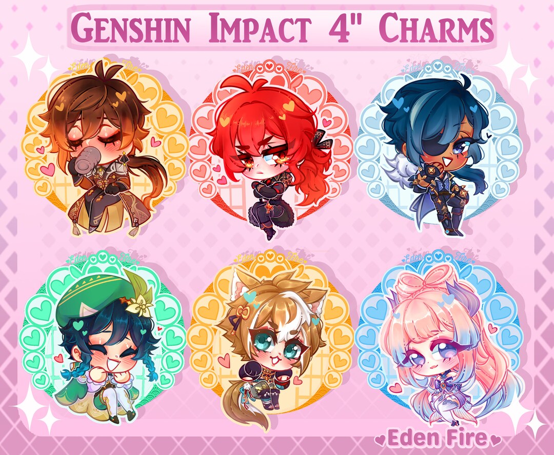Large Genshin Impact Acrylic Charms GENSHIN - Etsy