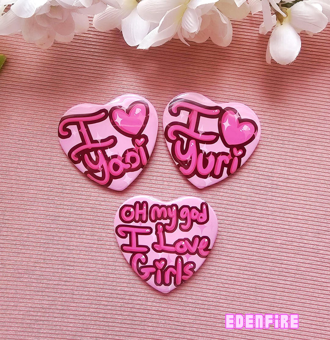 Yaoi and Yuri Heart Buttons & Magnets - [ MISC ] - Etsy