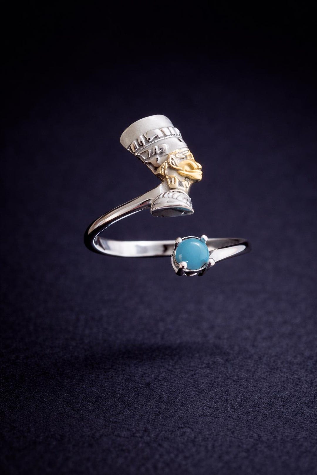 Queen Nefertiti Sterling Silver Ring – Egyptian Adjustable Wrap Ring ...