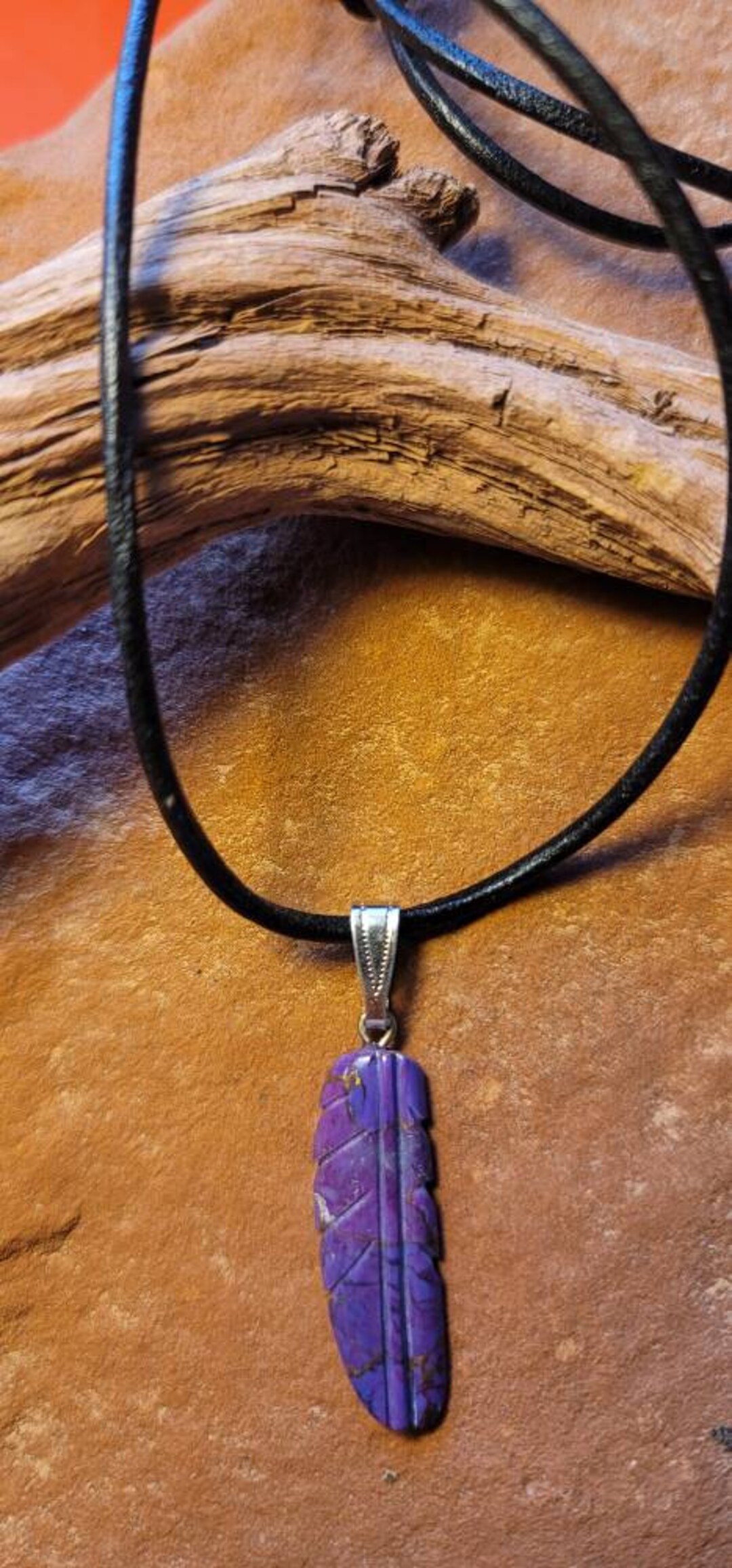 Purple Turquoise With Gold Matrix Zuni Fetish Eagle Feather - Etsy