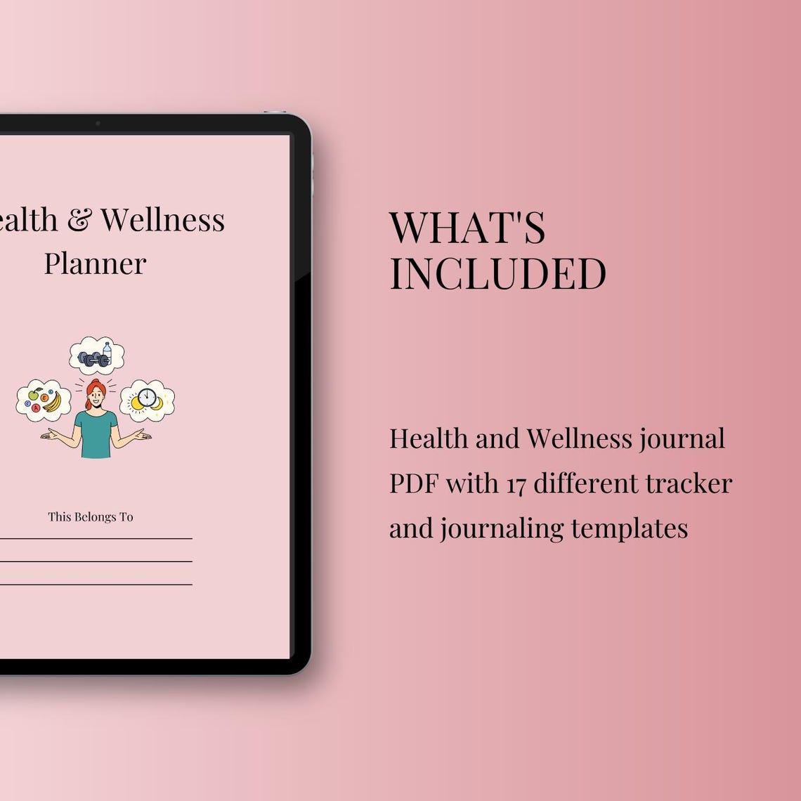 Digital Health and Wellness Journal, Journal Template, Health and ...