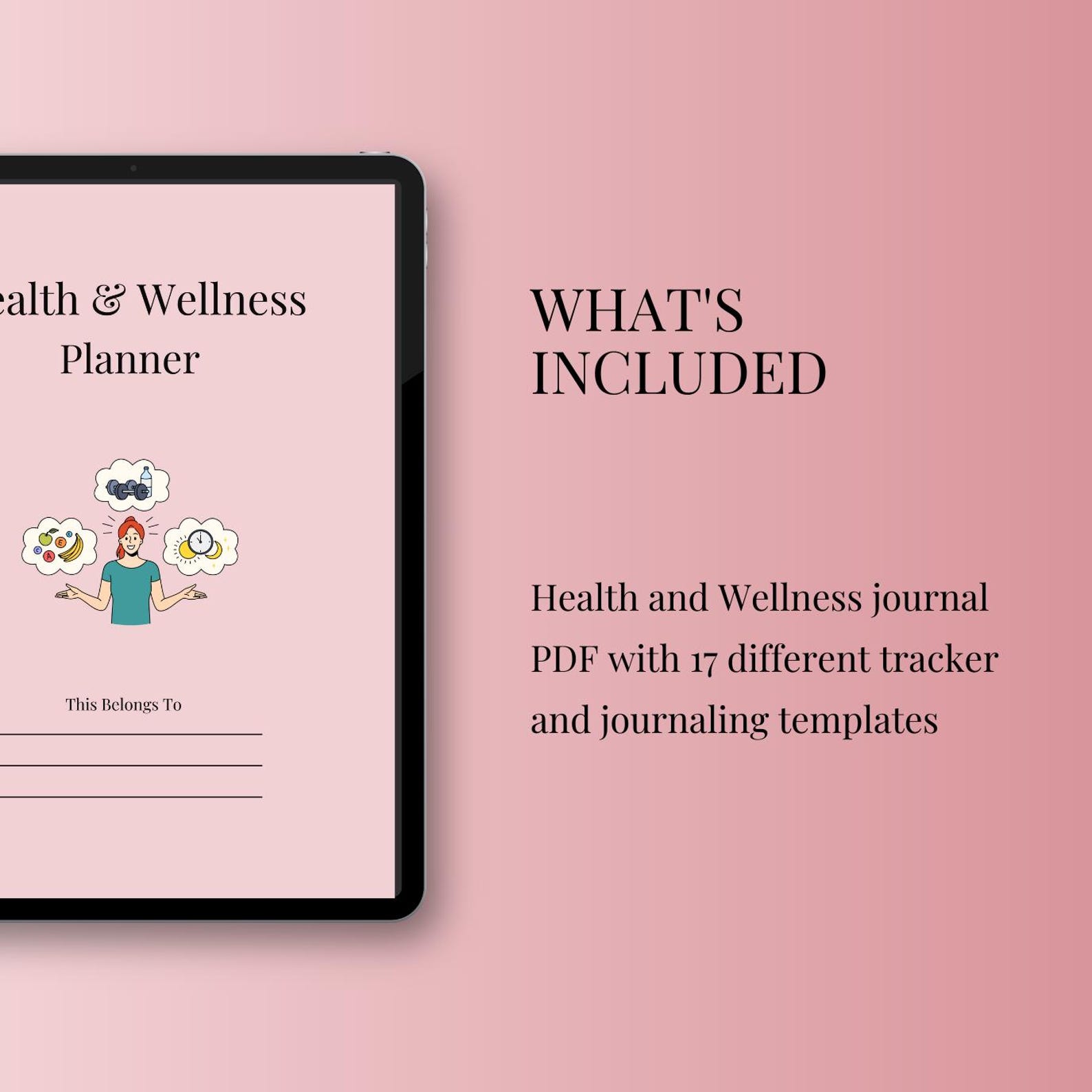 Digital Health and Wellness Journal, Journal Template, Health and ...