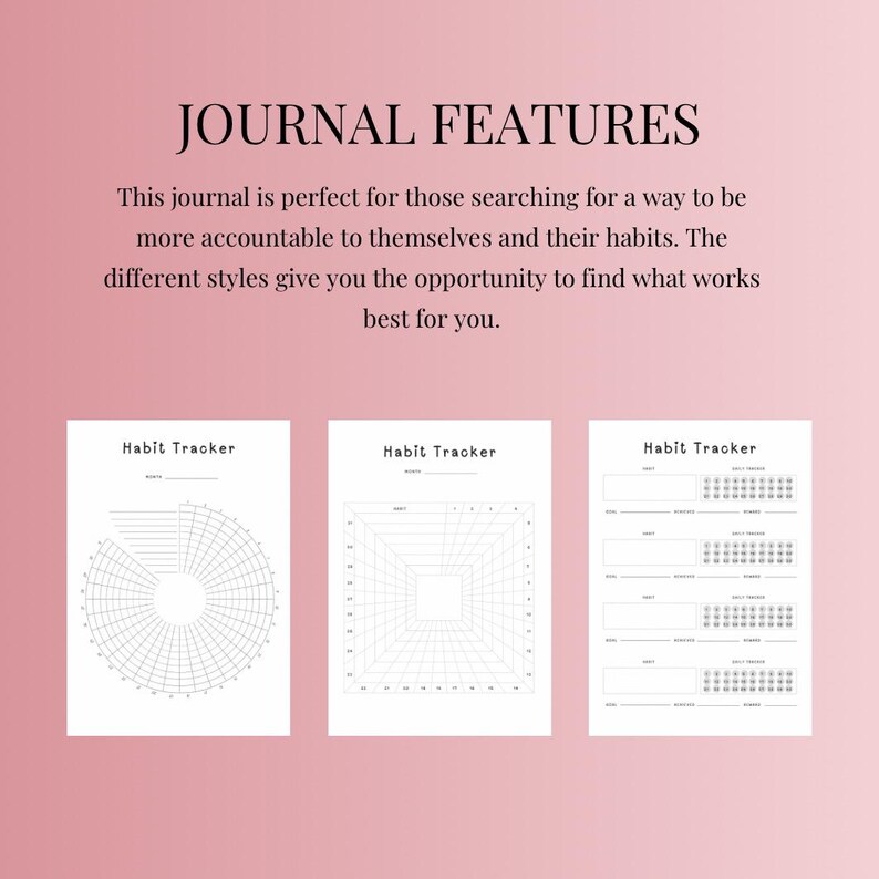 Digital Habit Tracker, Habit Tracker Template, Habit Tracker Journal ...