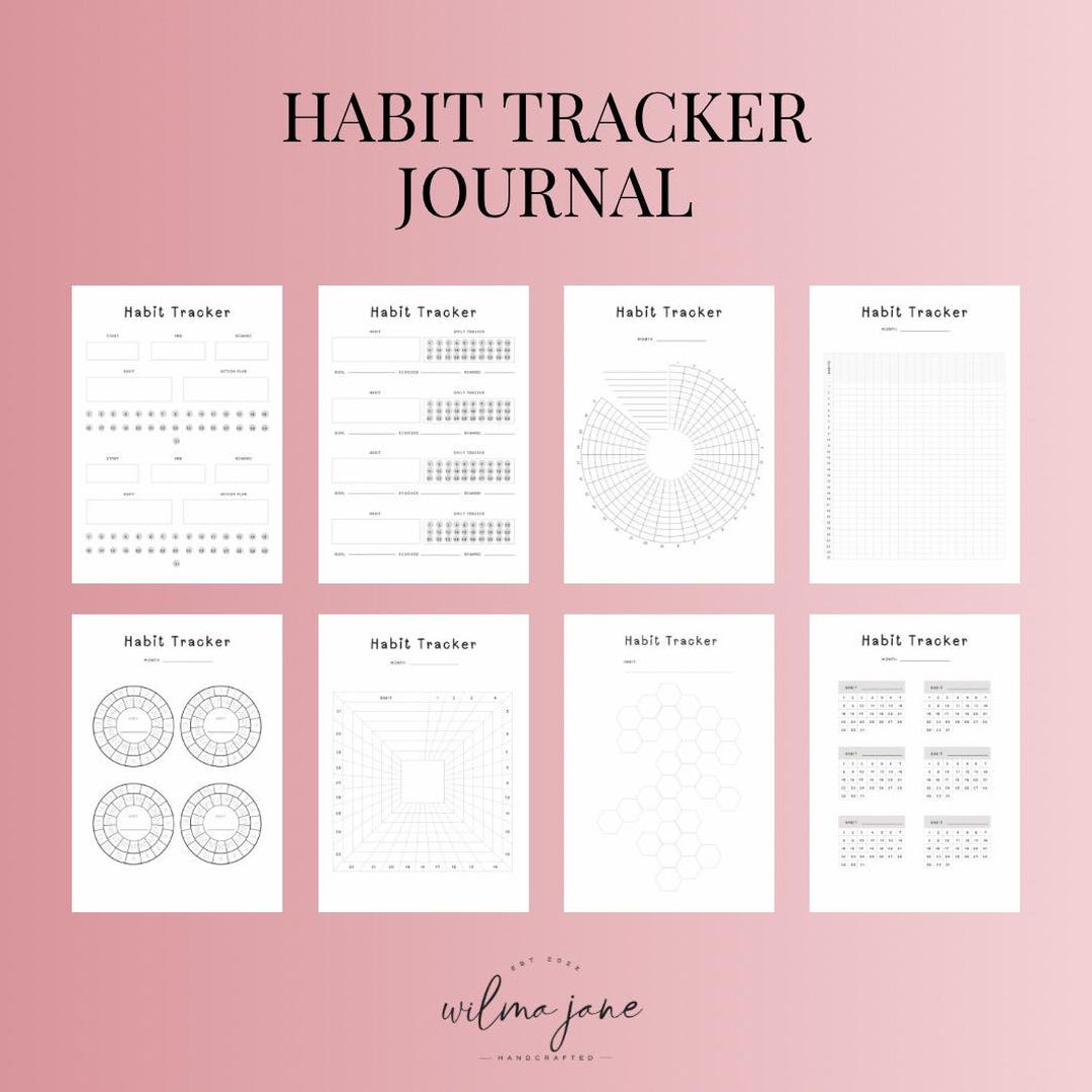 Digital Habit Tracker, Habit Tracker Template, Habit Tracker Journal ...