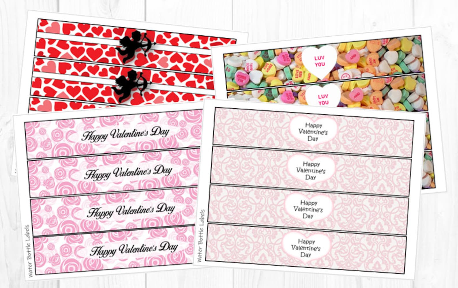 Printable Valentine's Day Water Bottle Labels - Multiple Design Options ...