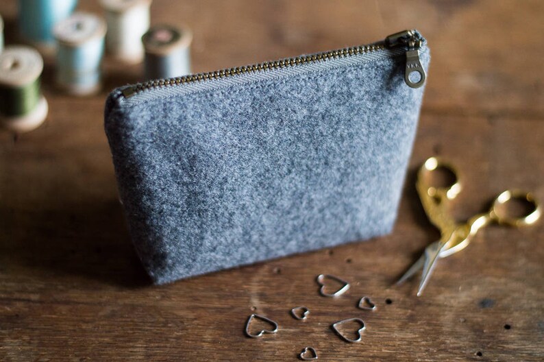 Modern Minimalist Embroidered Pouch Zippered Pouch - Etsy