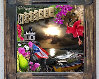 287.00 Puertorican Handmade BIG Domino Table. All Wood With Folding ...