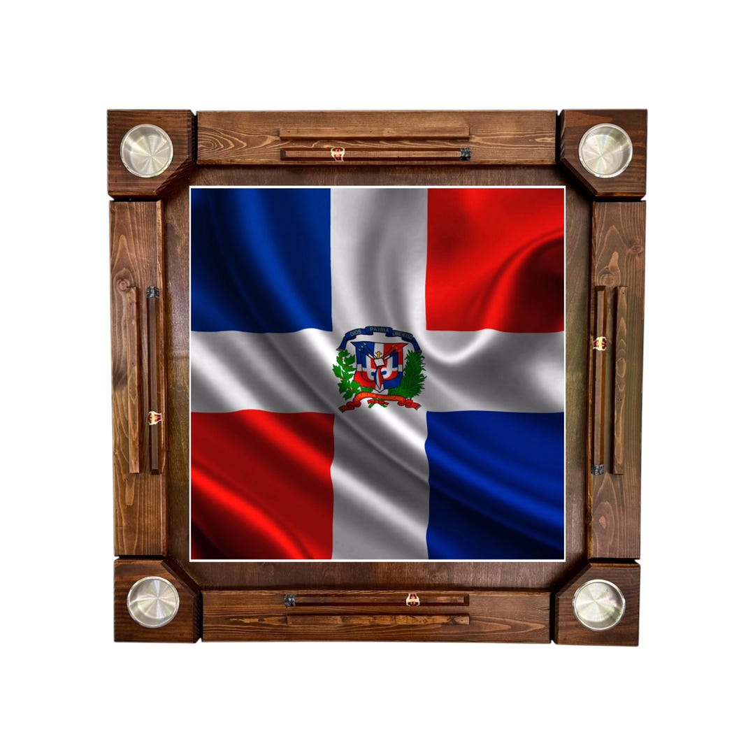 Wooden/wood Domino Table Dominican Republic Flag - Wood Folding Legs ...