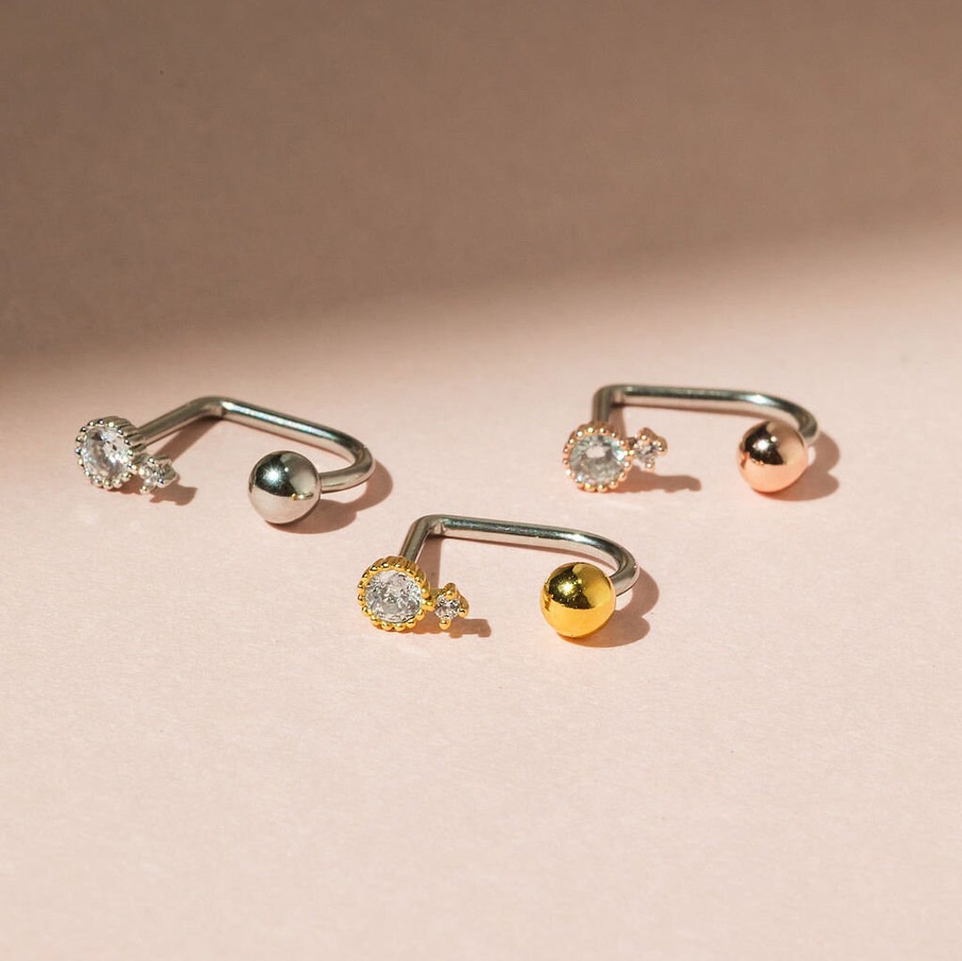 16g Venus Medusa Lip Piercing • Lippy Loop Labret • Surgical Steel Bar ...