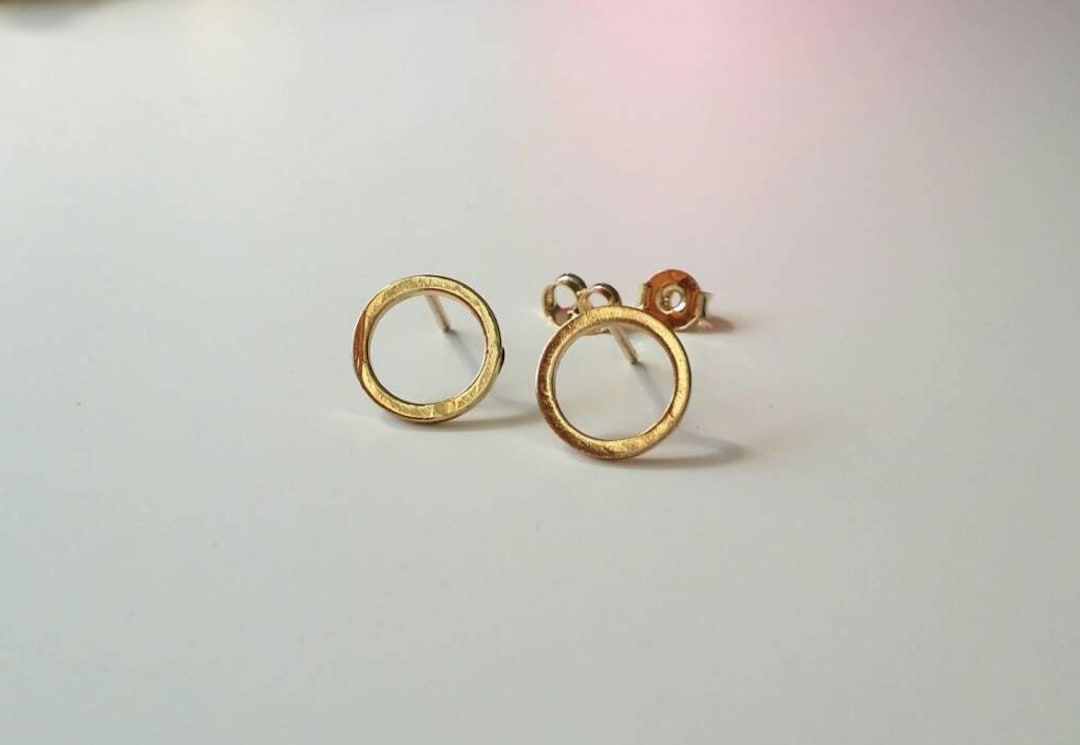 Circle Earrings • Simple Stud Earrings • Simple Silver Circle Earrings ...