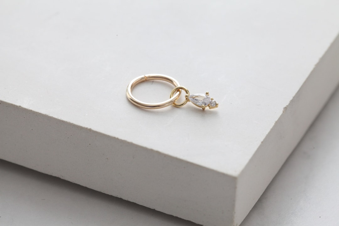 Dangle Belly Hoop • Tiny Clicker Belly Piercing • Teardrop Navel Ring ...