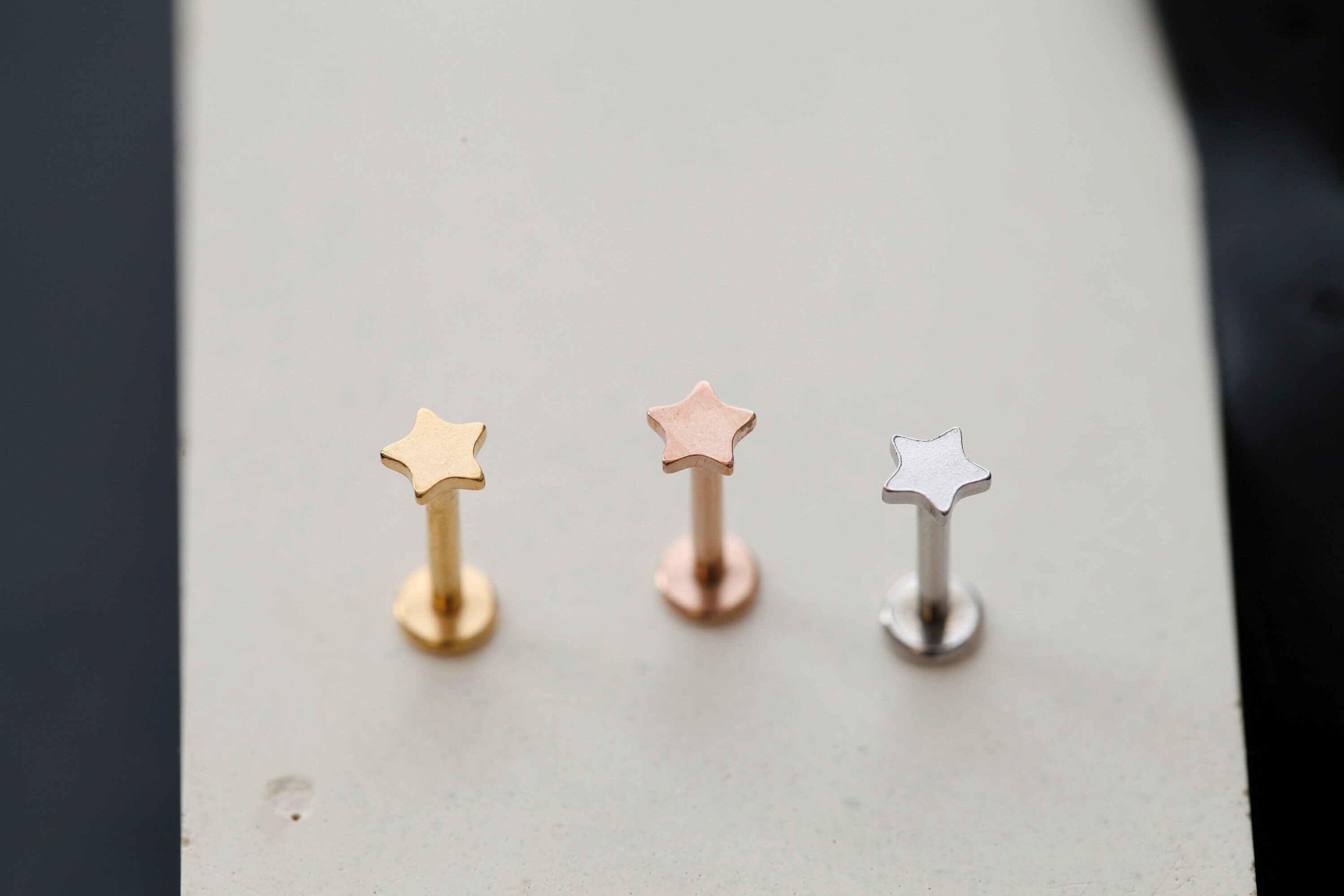 16g Titanium Star Internally Threaded Flat Back Earring - Etsy