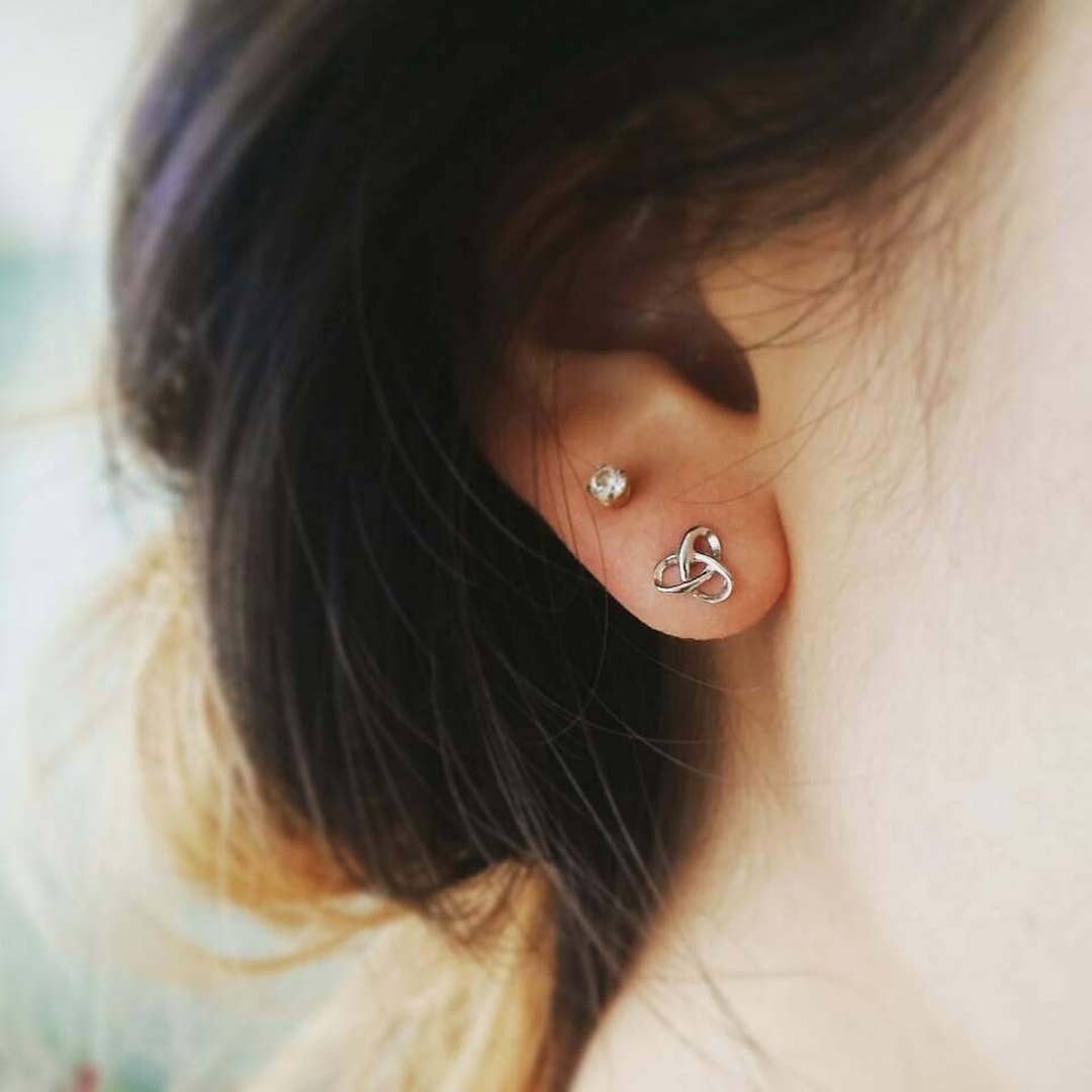 Knot Stud Earrings • Celtic Sterling Silver Bridesmaids Gifts • Dainty ...