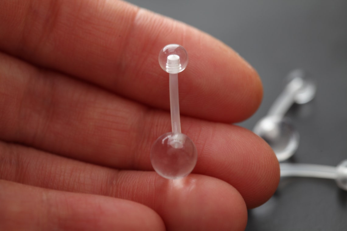 14g Bioflex Belly Ring Pregnancy Retainer Flexible Clear PTFE - Etsy