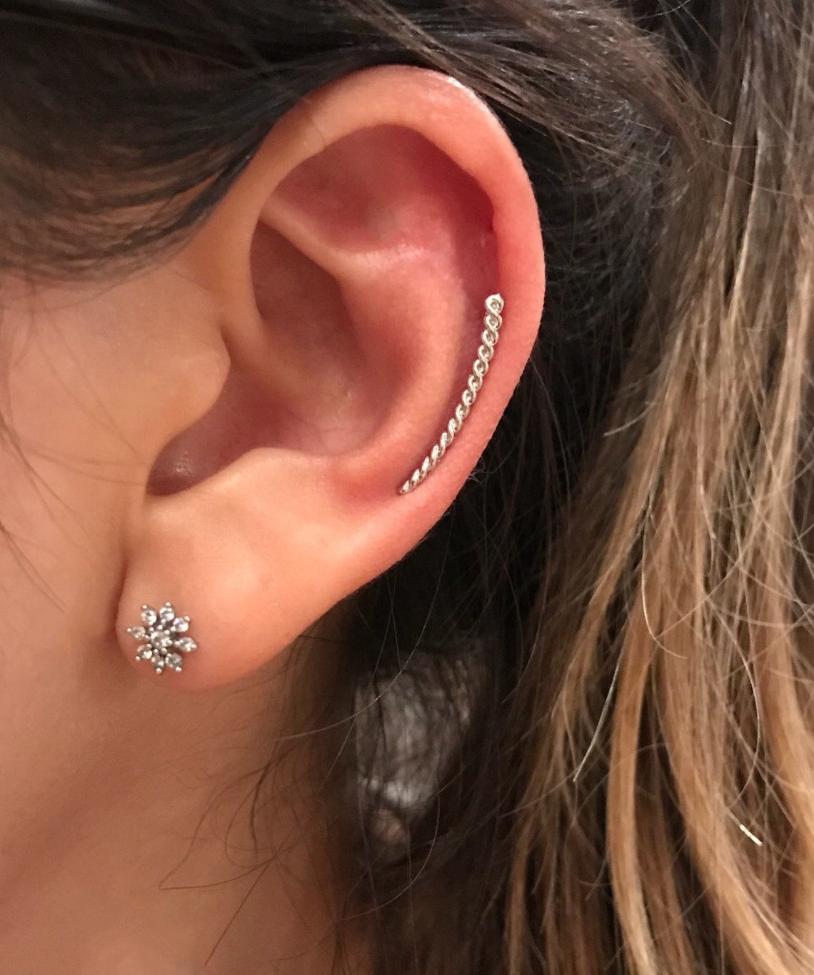 Curved Cartilage Earring Fashion Earrings Cute Ear Sweep - Etsy