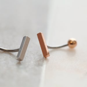 Small Bar Navel Ring • Floating Belly Ring • Dainty Bar Navel Ring ...