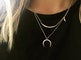 Crescent Moon Necklace Collarbone Necklace Whimsigoth - Etsy