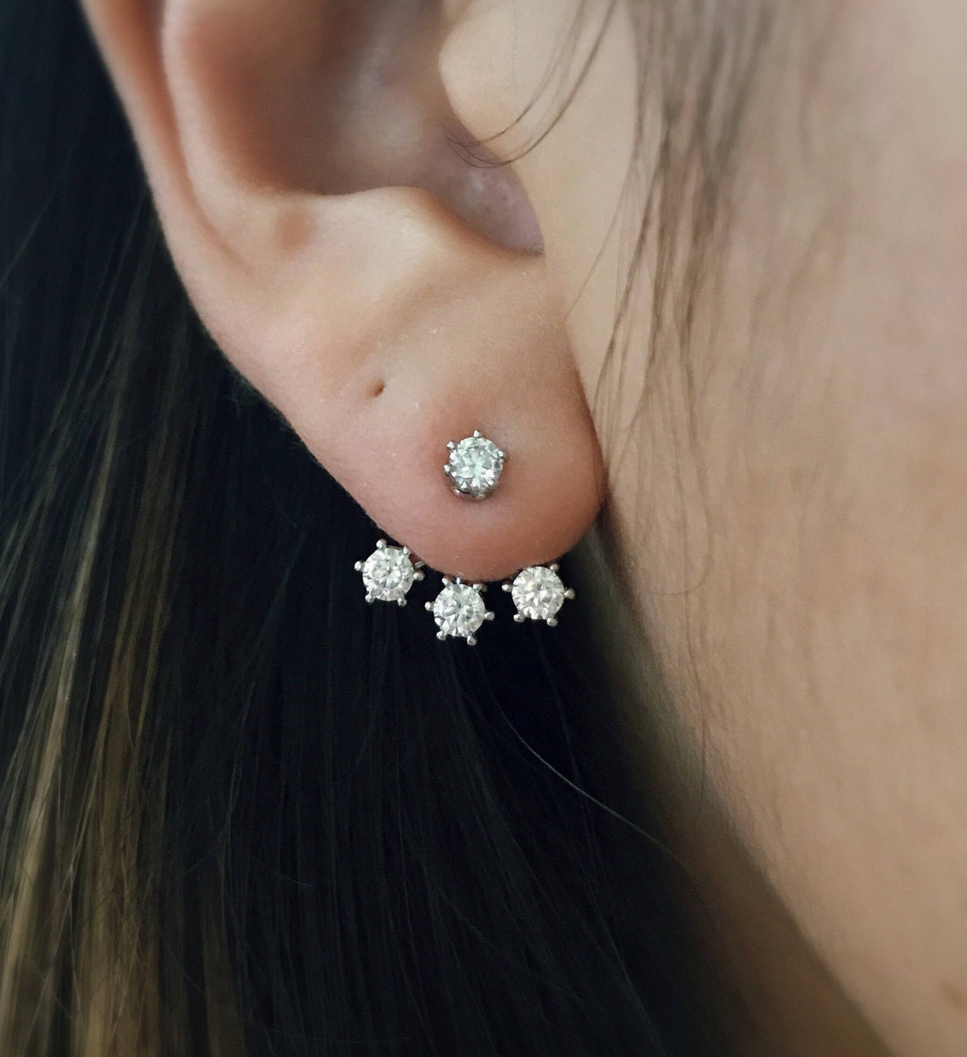 CZ Ear Jackets • Stud Earrings • Front Back Earrings • Lovely Ear ...