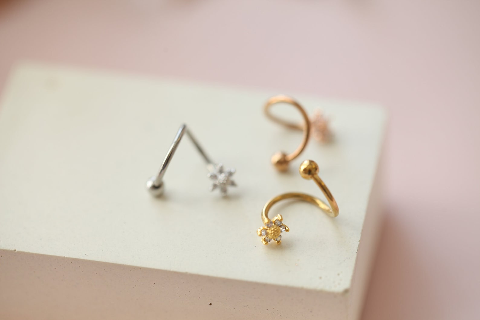 18g Spiral Sunflower Cartilage Earrings • Twirl Daith Hoops • Swirl ...