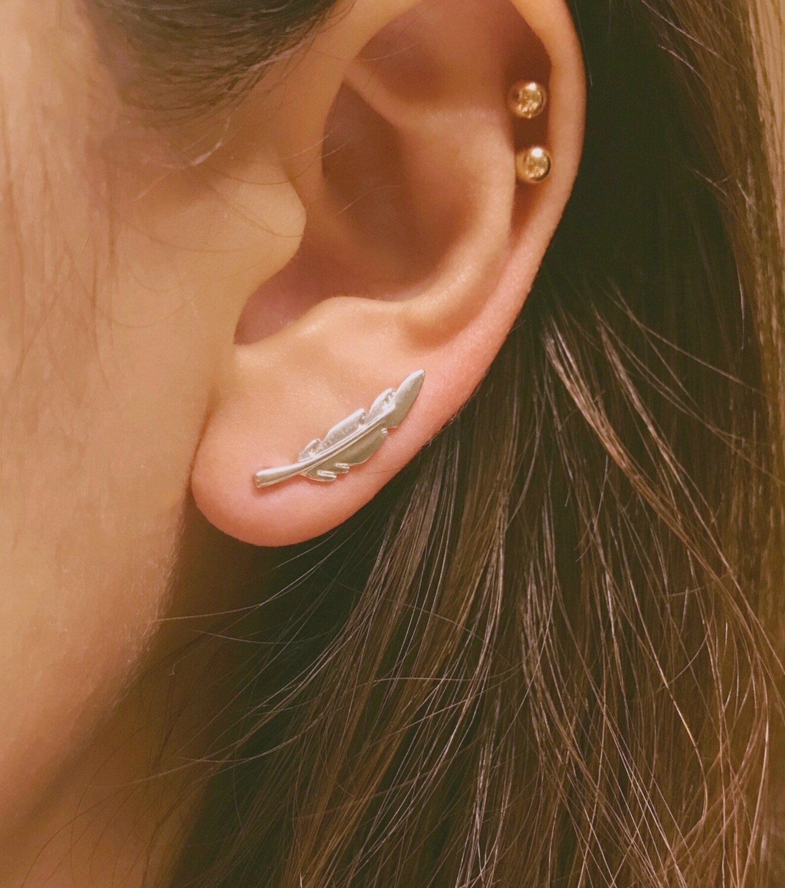 Curved Cartilage Earring Fashion Earrings Cute Ear Sweep | Etsy