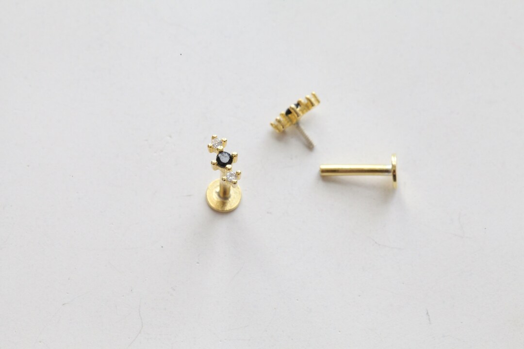 16g Line Forward Helix Earring • Internally Threaded Reversible Tragus ...