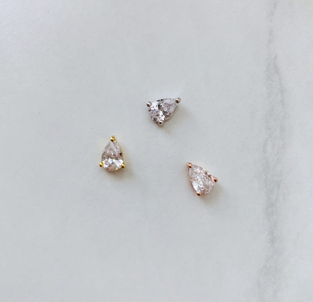 20g 18g 16g Teardrop Cartilage Earring • Conch Threadless Labret ...