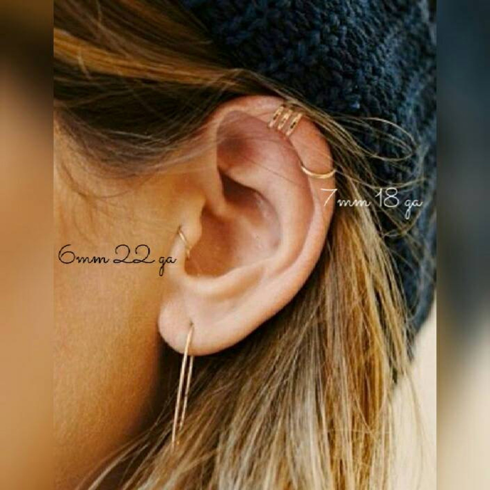 Small Gold Cartilage Hoop 14k Gold Silver Filled Huggie - Etsy