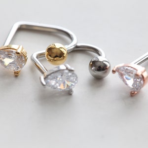 16g Teardrop Medusa Ring • Lippy Loop Labret • Surgical Steel Lip Ring ...