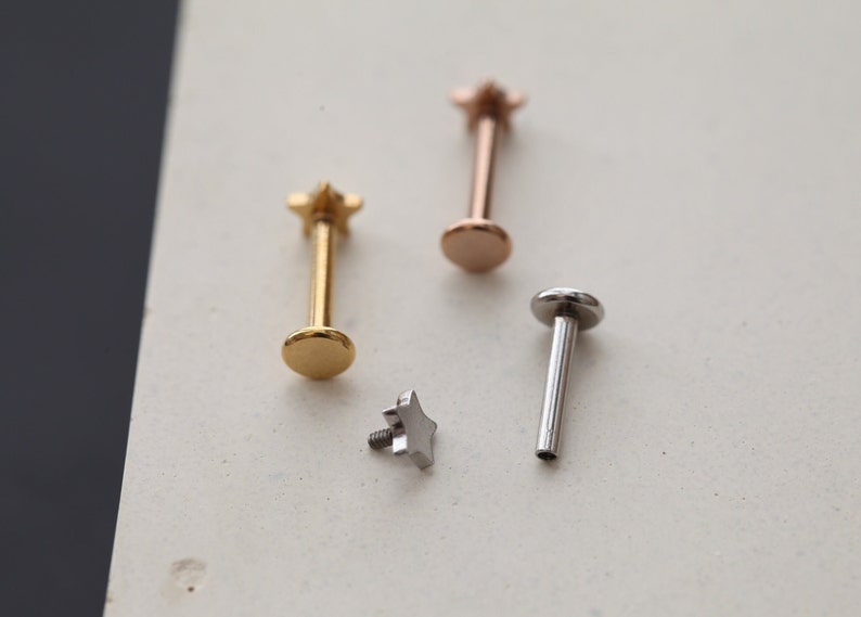 16g Titanium Star Internally Threaded Flat Back Earring - Etsy