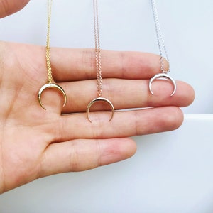 Crescent Moon Necklace Collarbone Necklace Whimsigoth - Etsy