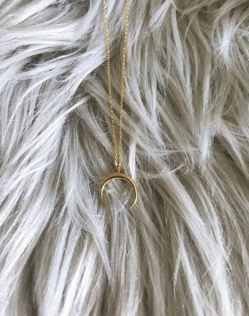 Crescent Moon Necklace • Collarbone Necklace • Whimsigoth Pendant ...