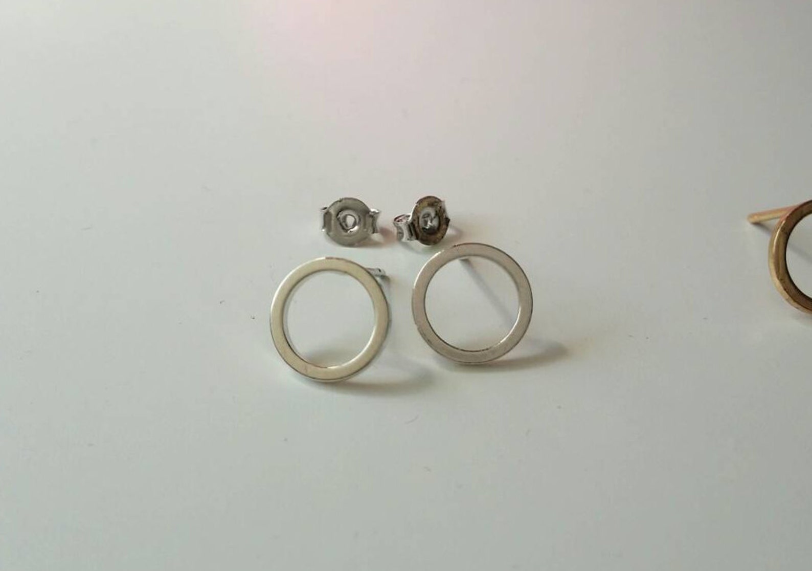 Circle Earrings • Simple Stud Earrings • Simple Silver Circle Earrings ...