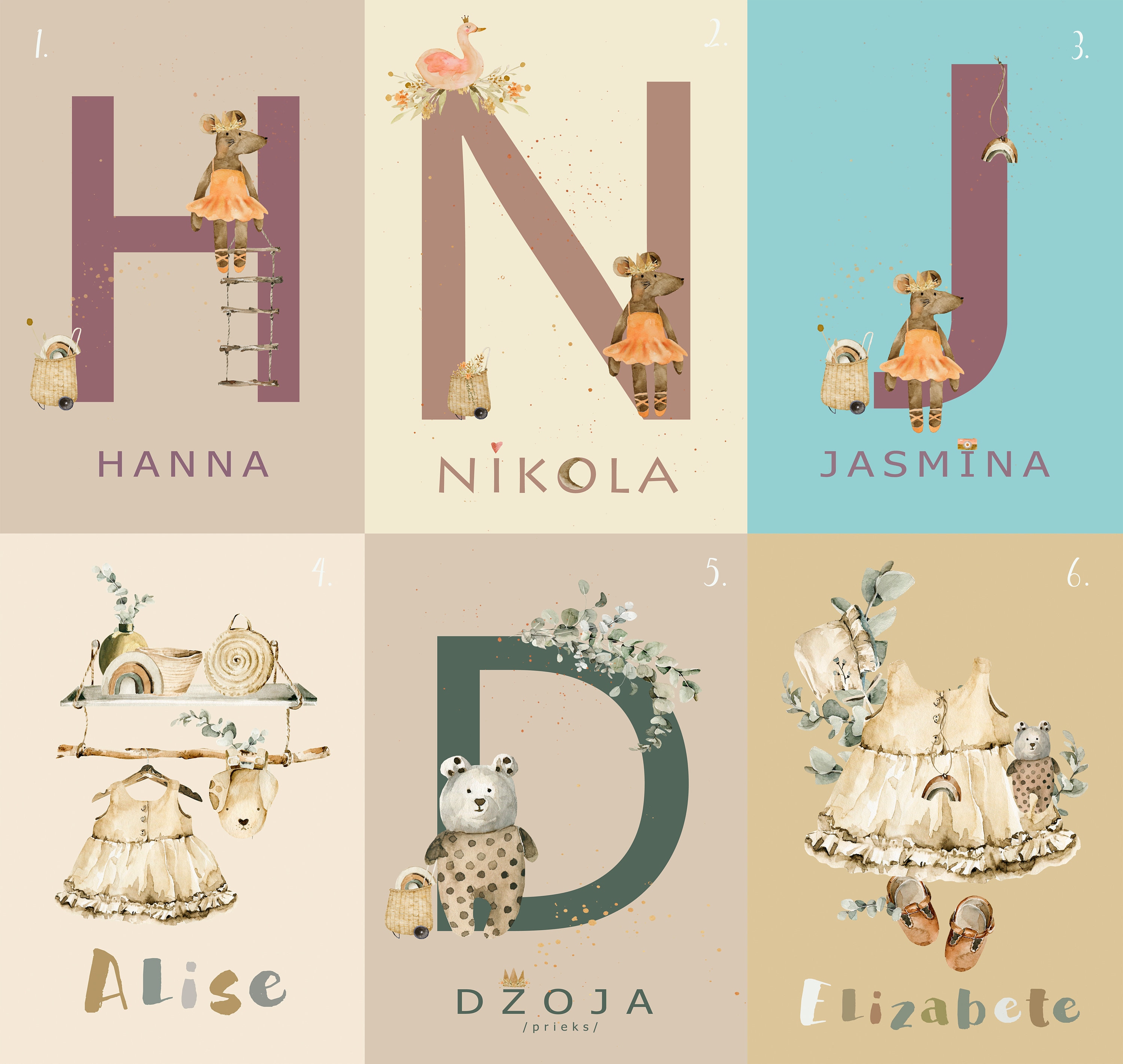 PERSONALIZED NAME SIGN, a Watercolor Letter Sign, Children Kids Room ...